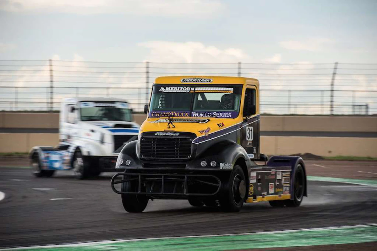 Video, photos: Brit races original ChampTruck Freightliner to victory ...