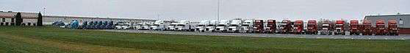 The red, white and blue trucks of Hanover Logistics | Overdrive