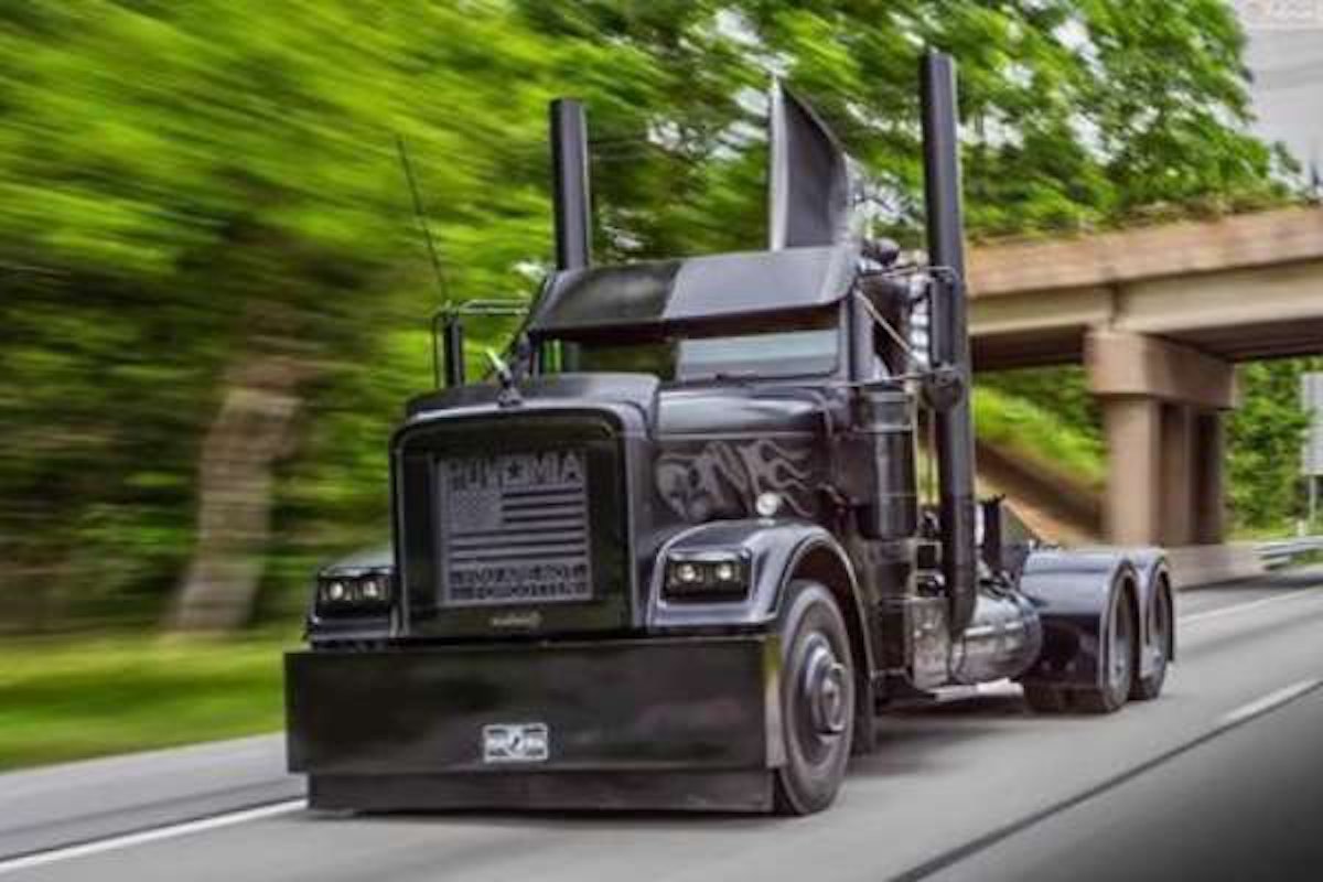 ‘Black Out’ veterans-tribute Freightliner owner Chuck Timbrook bounces ...