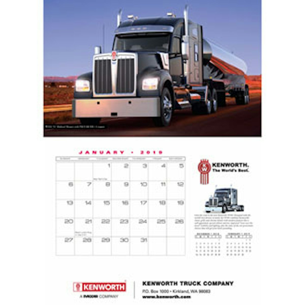 Kenworth 2019 calendars available | Overdrive