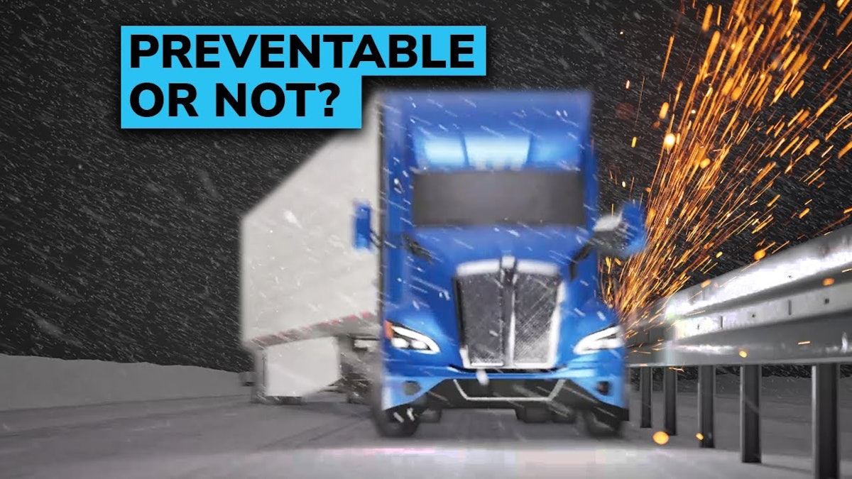 Trucker's snowy slide into lane divider: Preventable or not? | Overdrive