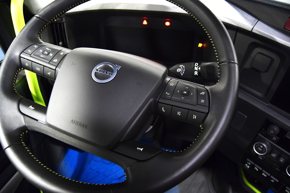 inside new volvo truck