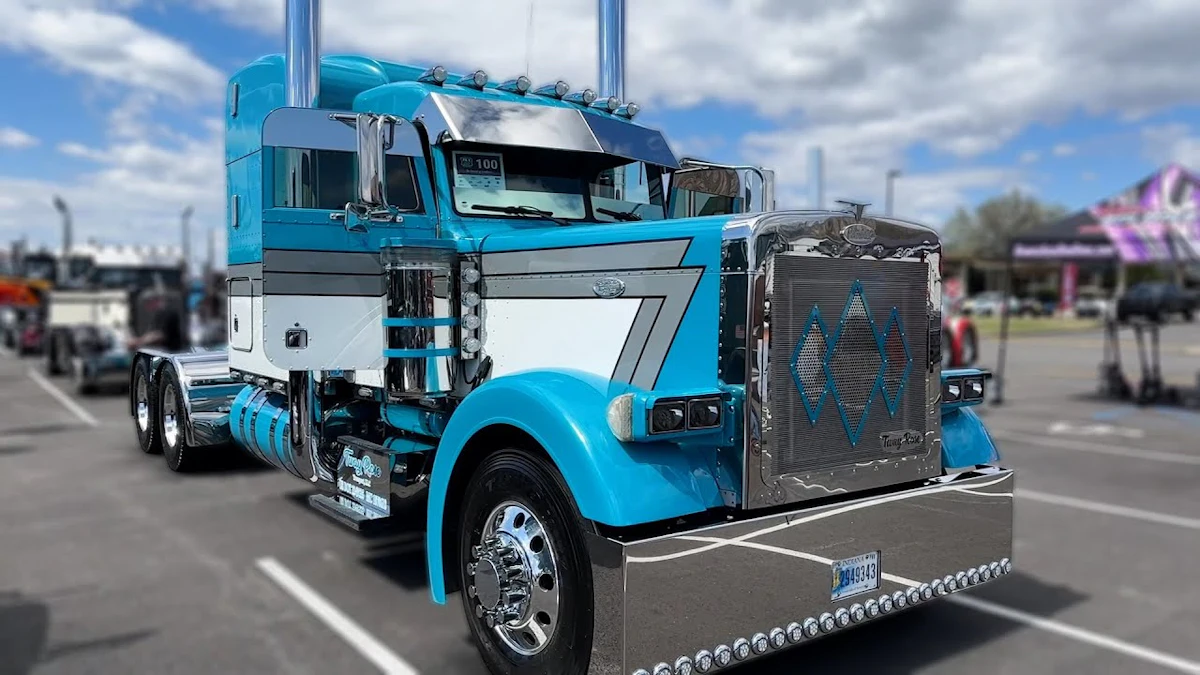 'Teal Appeal' 1998 Peterbilt 379 painted to match owner's Harley ...